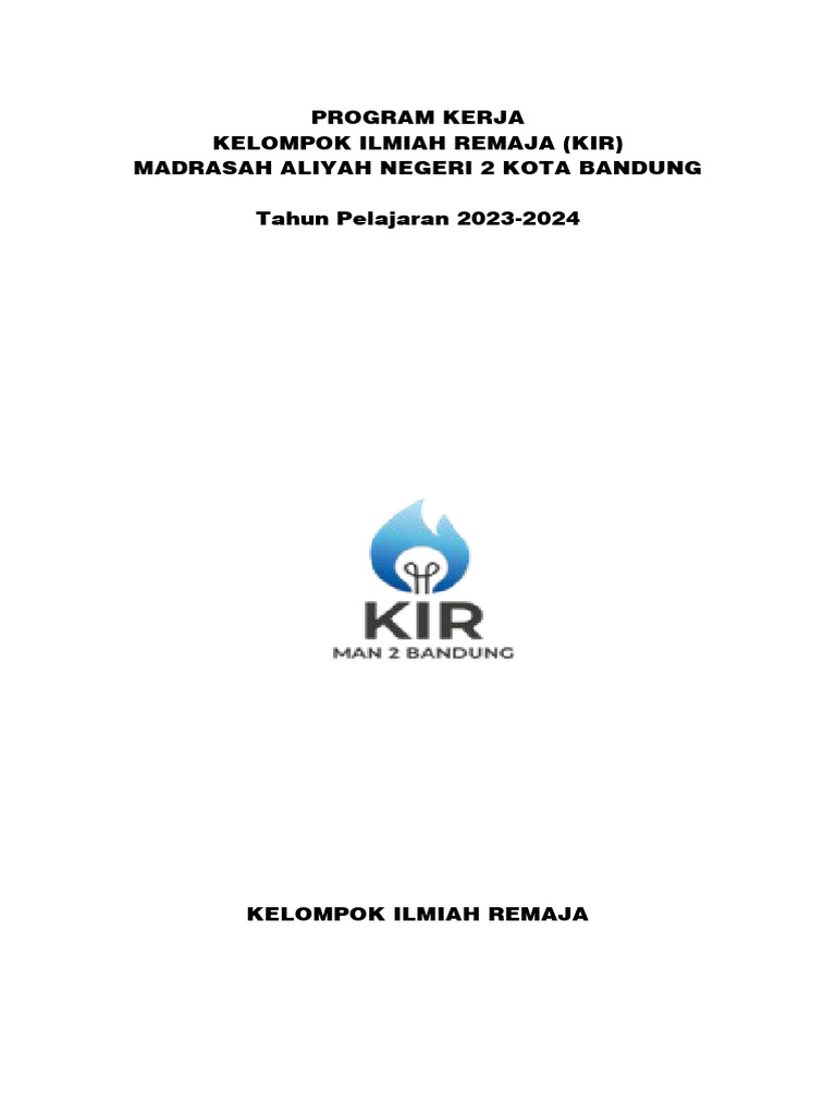 Program Kerja KIR 2023-2024 | PDF | Karier & Perkembangan