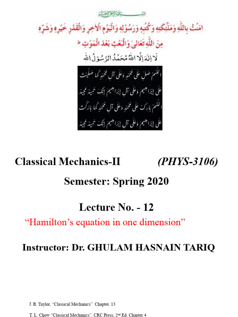 Hamilton's Equations in One Dimension | PDF | Hamiltonian Mechanics ...