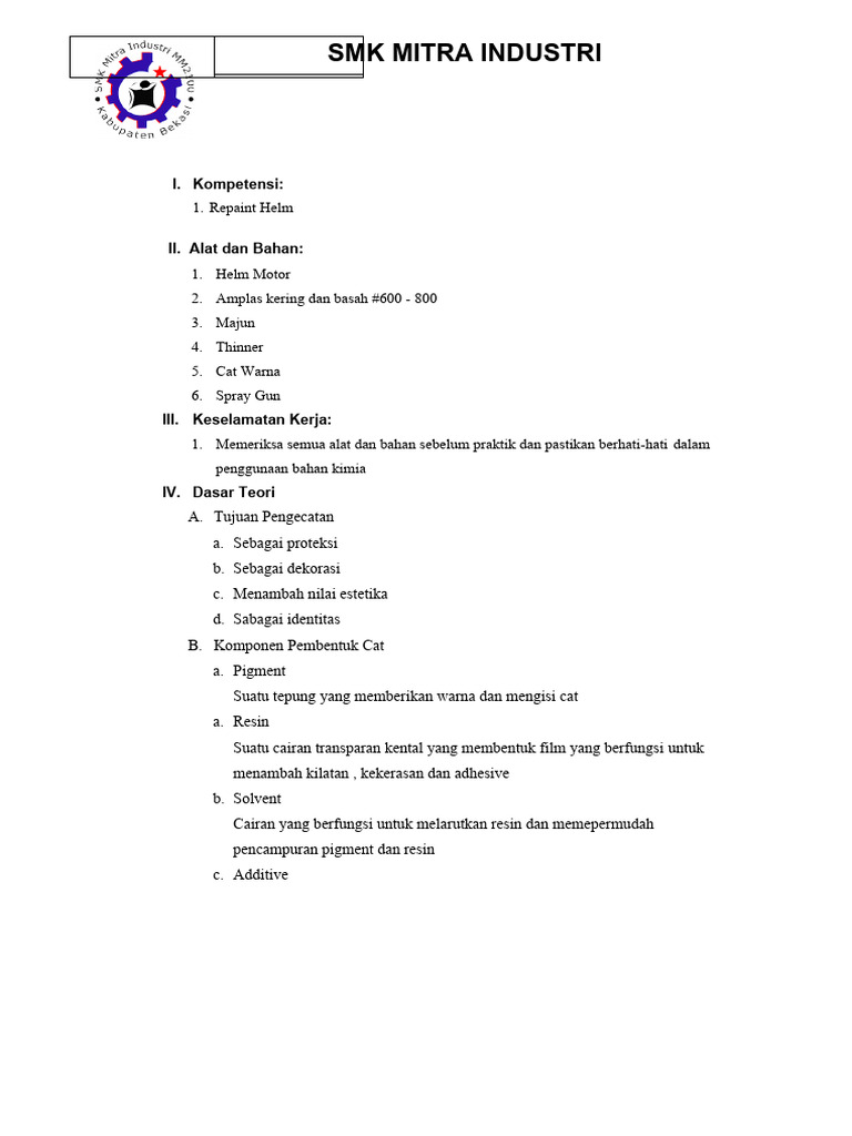 Job Pengecatan Pdf