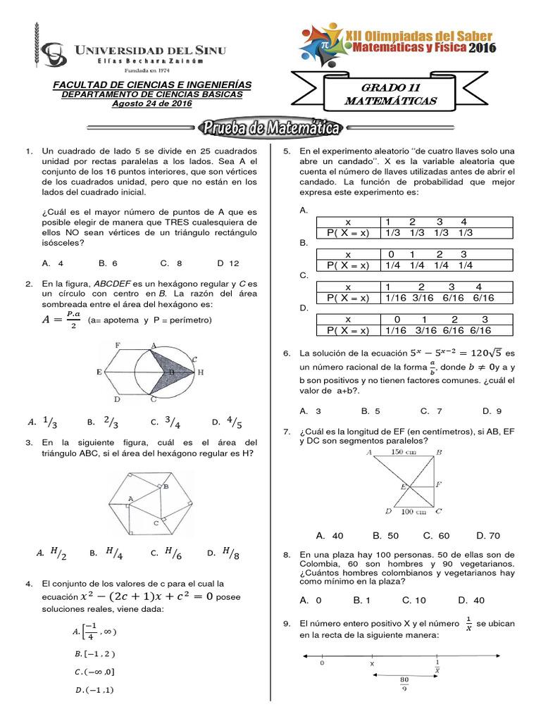 Matemáticas Grado 11 2016.. | PDF | Triángulo | Geometría Elemental