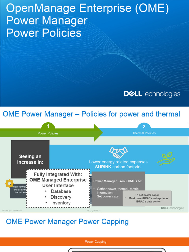 OpenManage Enterprise - Deep Dive - Power Manager and Power Policies ...