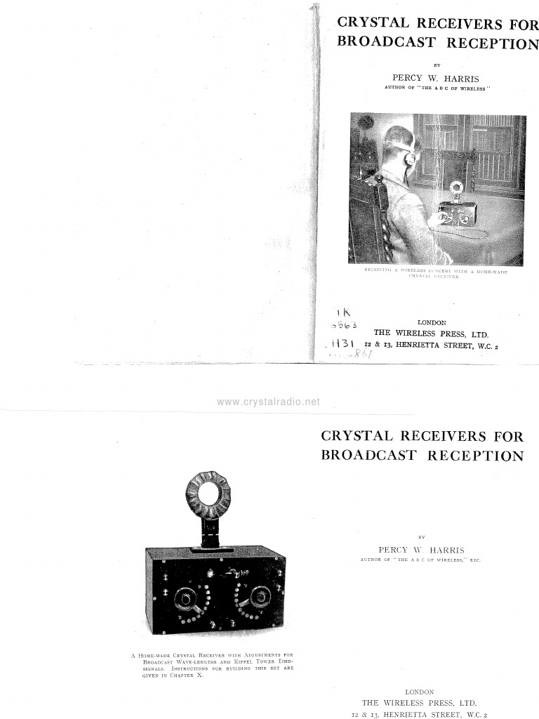 1922 - Crystal Receivers For Broadcast Reception | PDF