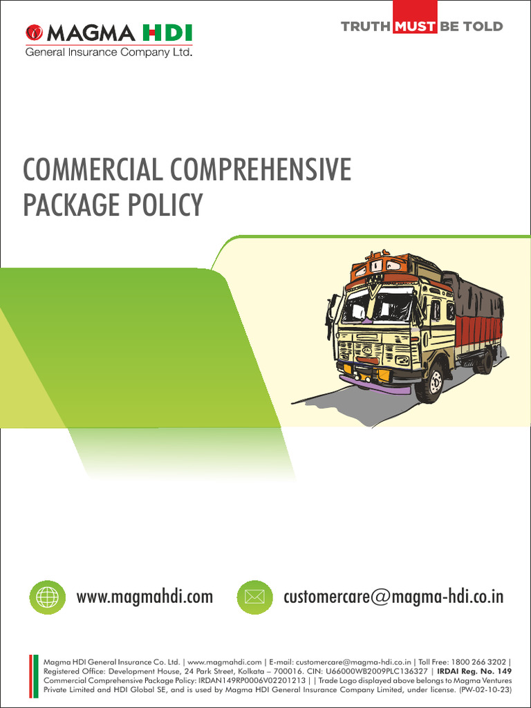 Commercial Vehicle Insurance Policy Details | PDF | Insurance | Indemnity