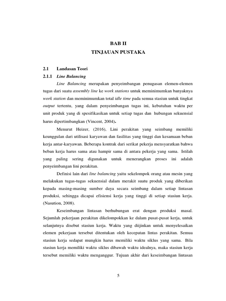 BAB II Line Balancing | PDF | Komputer | Teknologi & Rekayasa