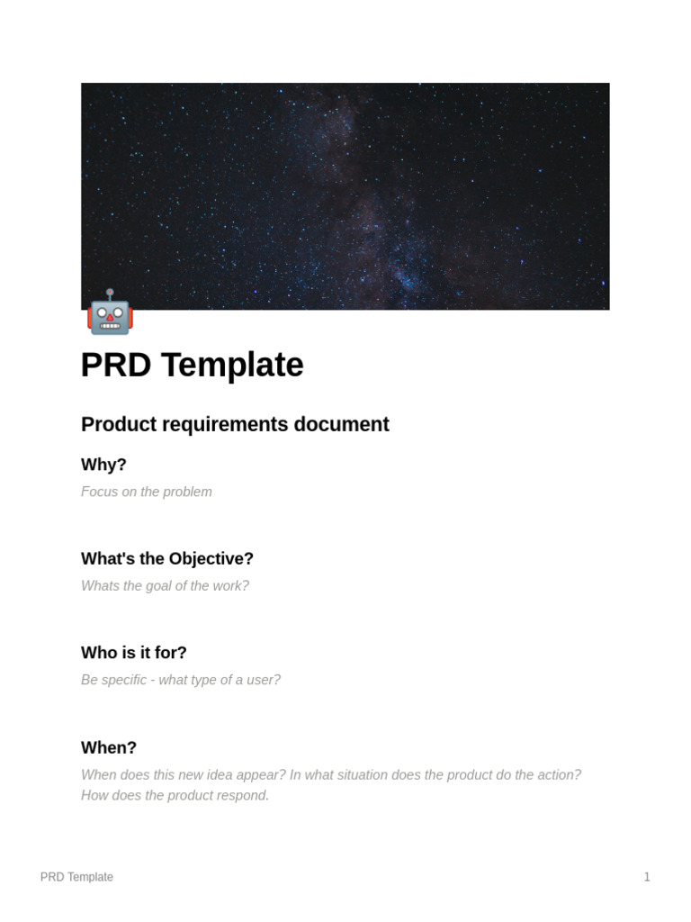 PRD Template PDF | PDF | Computers