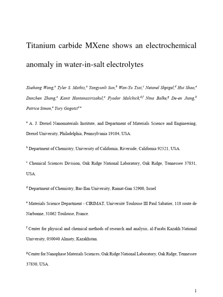 Titanium Carbide Mxene Shows-An-Electrochemical-Anomaly-In-Water-In ...