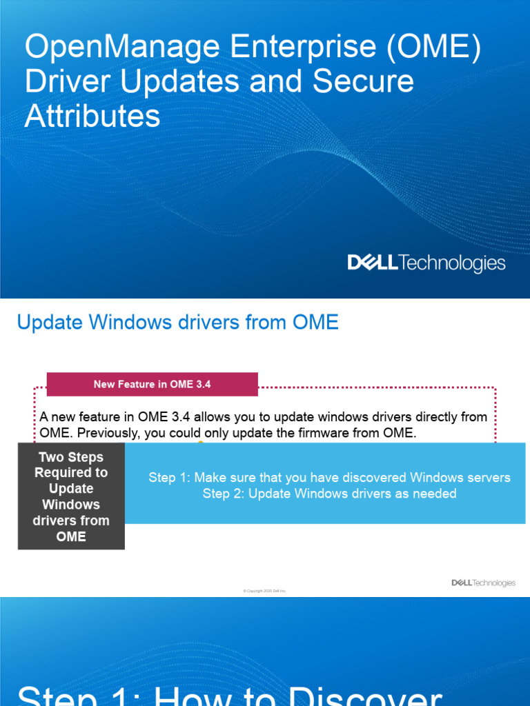 OpenManage Enterprise - Deep Dive - Driver Updates and Secure ...