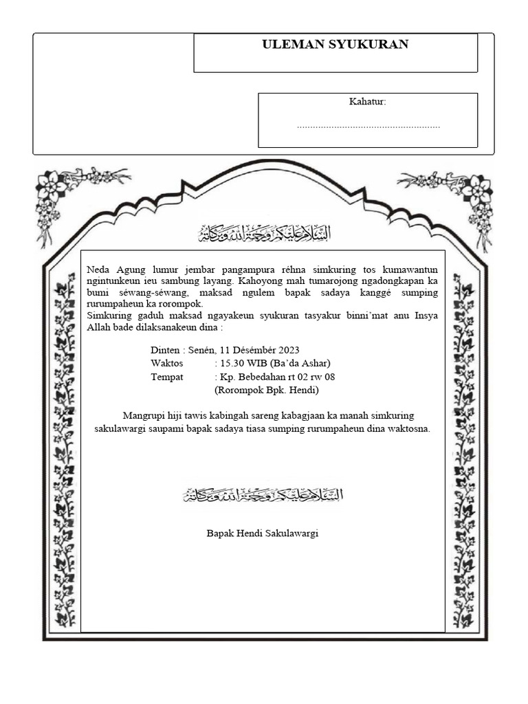 Uleman Syukuran | PDF