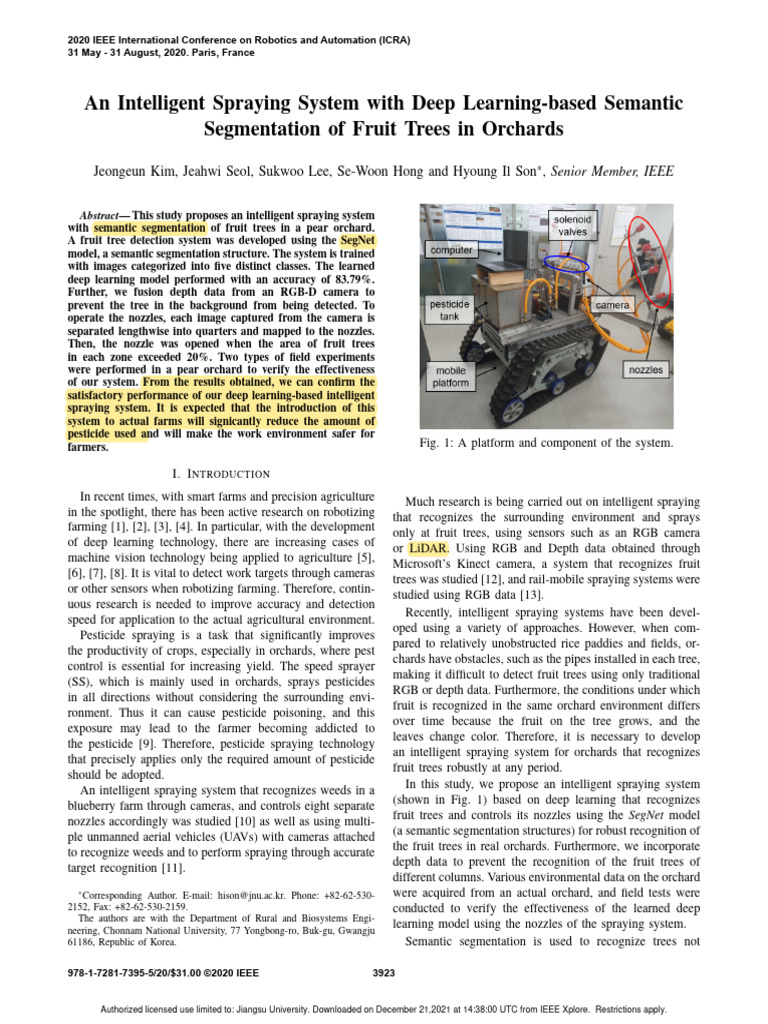 An Intelligent Spraying System With Deep Learning Based Semantic Segmentation Of Pdf Data 