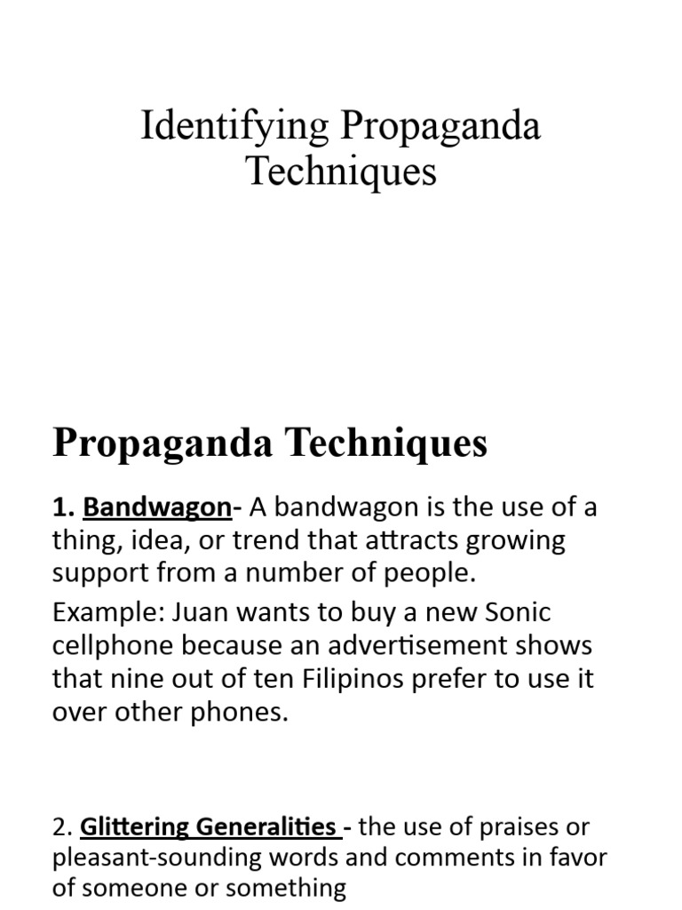 Identifying Propaganda Techniques | PDF