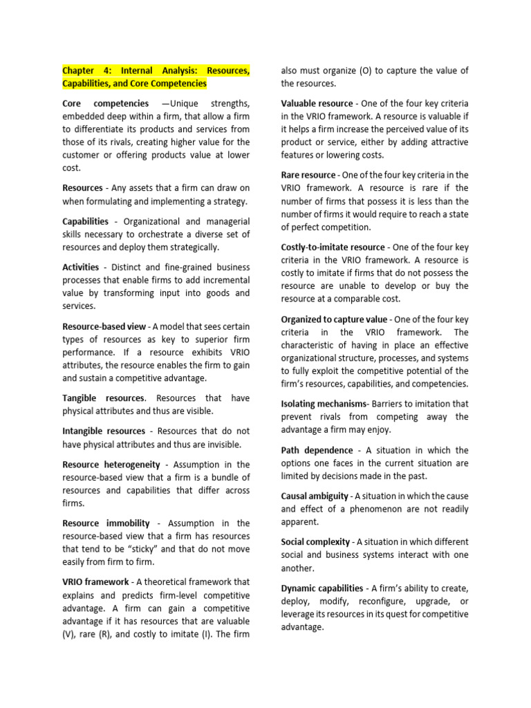 Chapter 4 Reviewer Strat | PDF | Strategic Management | Business Economics
