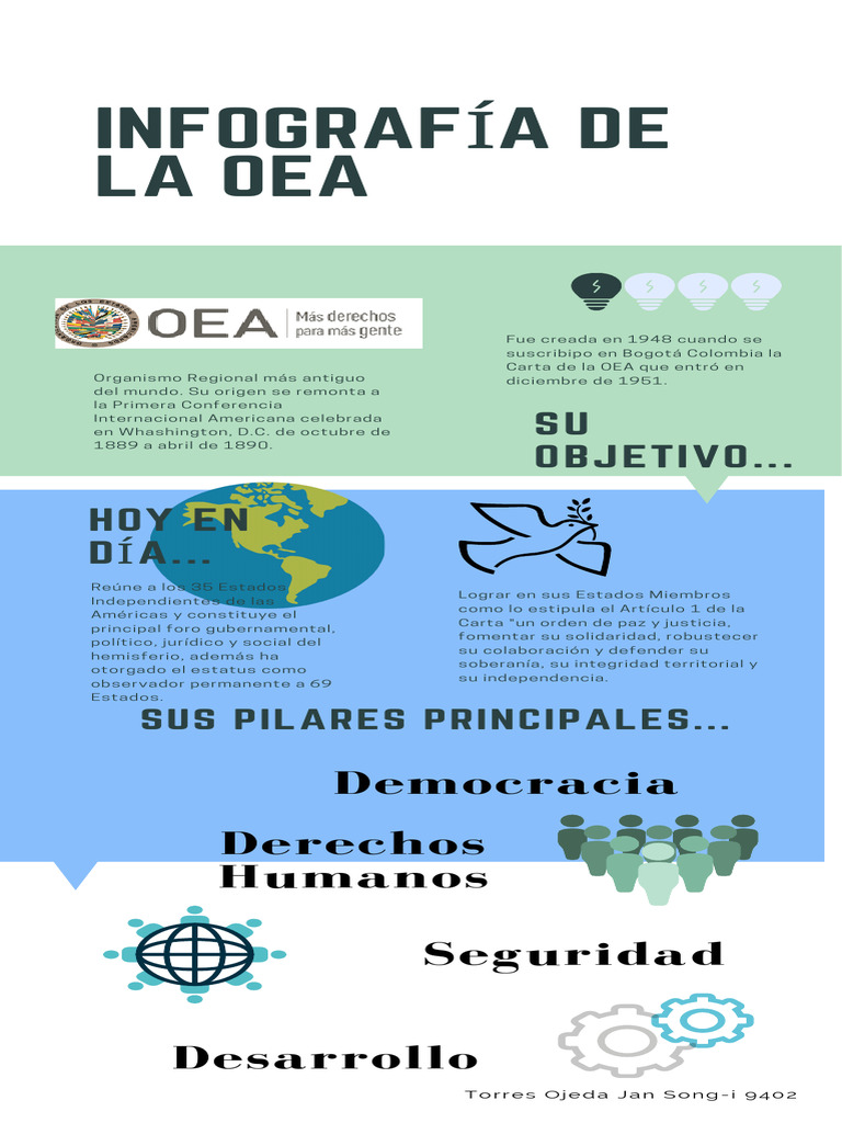 Infografía sobre la OEA y sus objetivos | PDF