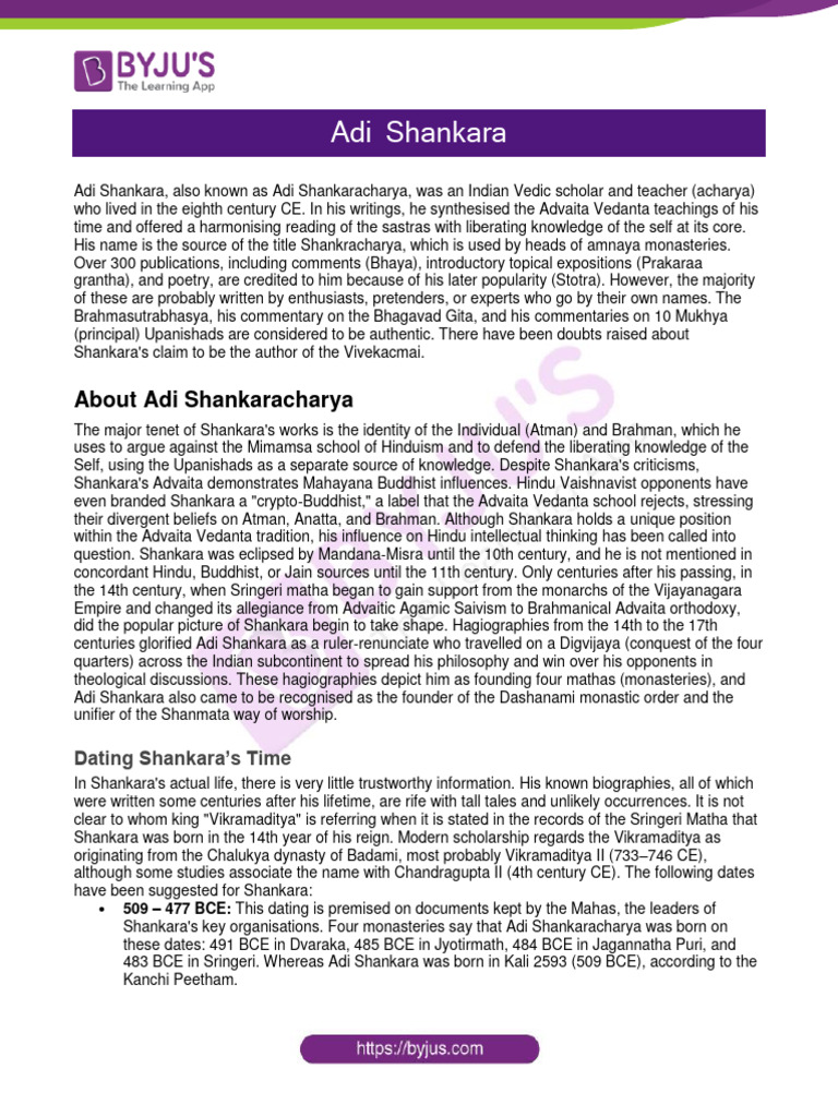 Adi Shankara | PDF
