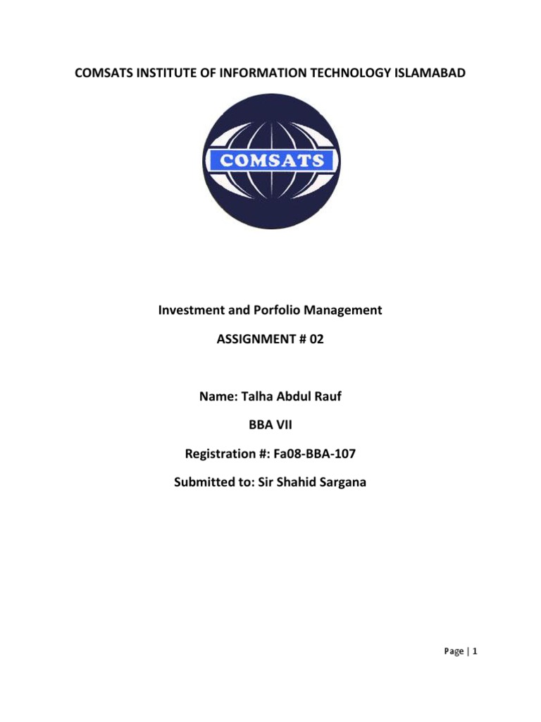 Comsats Institute of Information Technology Islamabad: Page - 1 | PDF ...