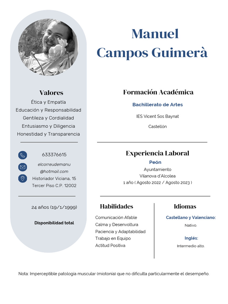 Curriculum Manuel Campos | PDF