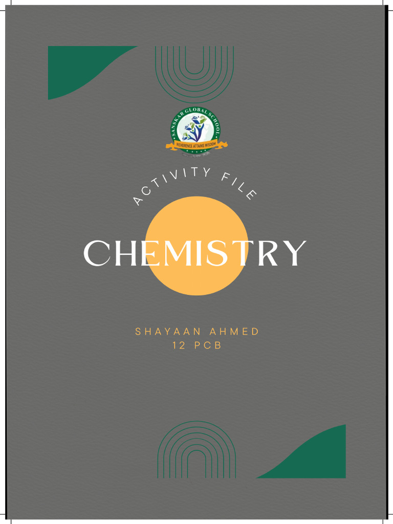 White Green Yellow Modern Portfolio Cover Page For Chemistry File | PDF