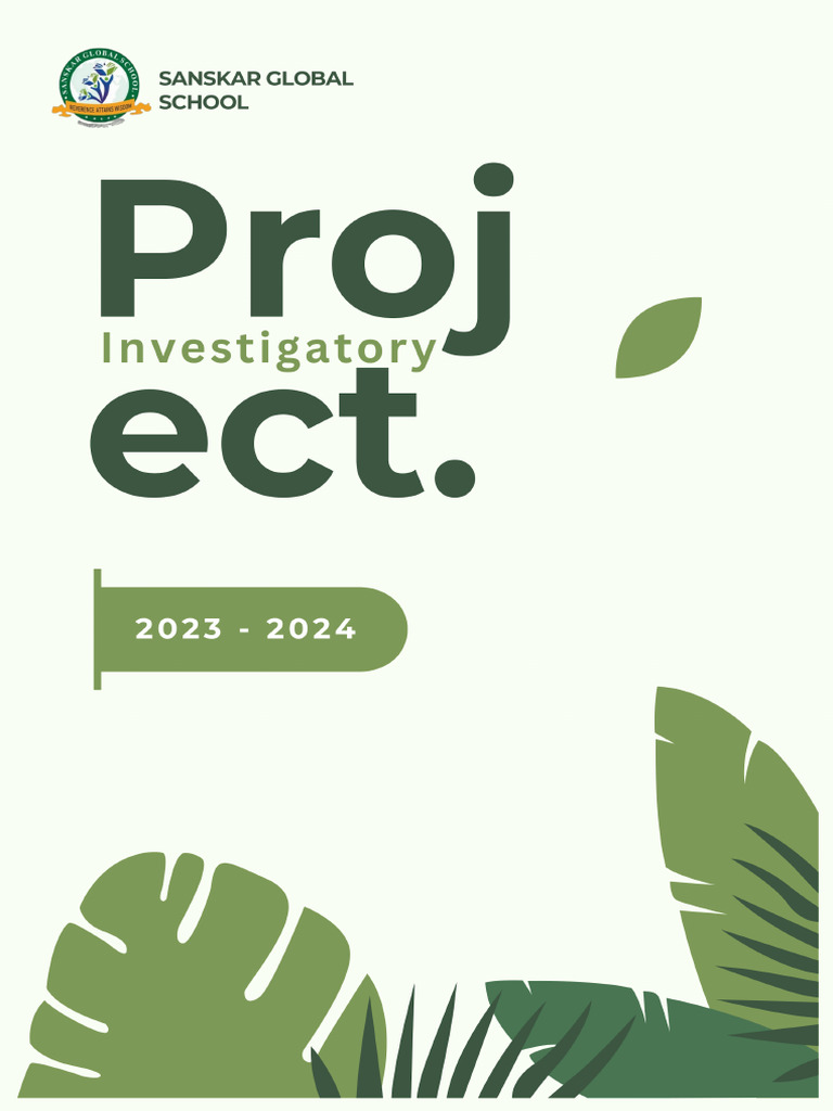 Chemistry investigatory project,Portfolio Cover A4 Document | PDF