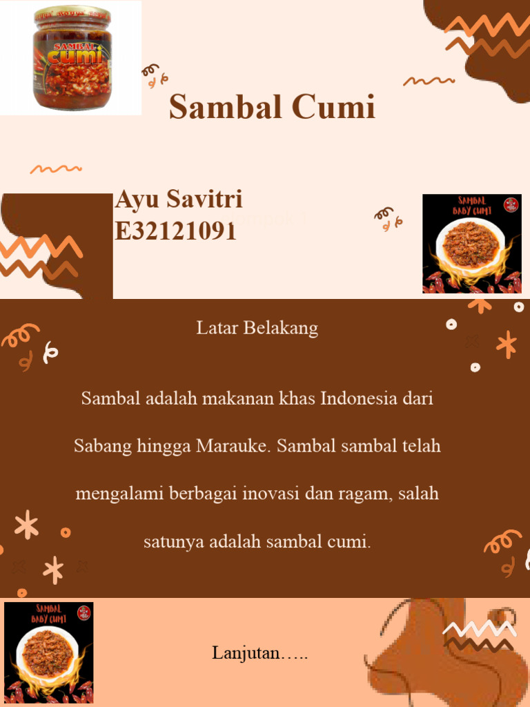Ayu Savitri - E2121091 - PPT Sambal Cumi | PDF