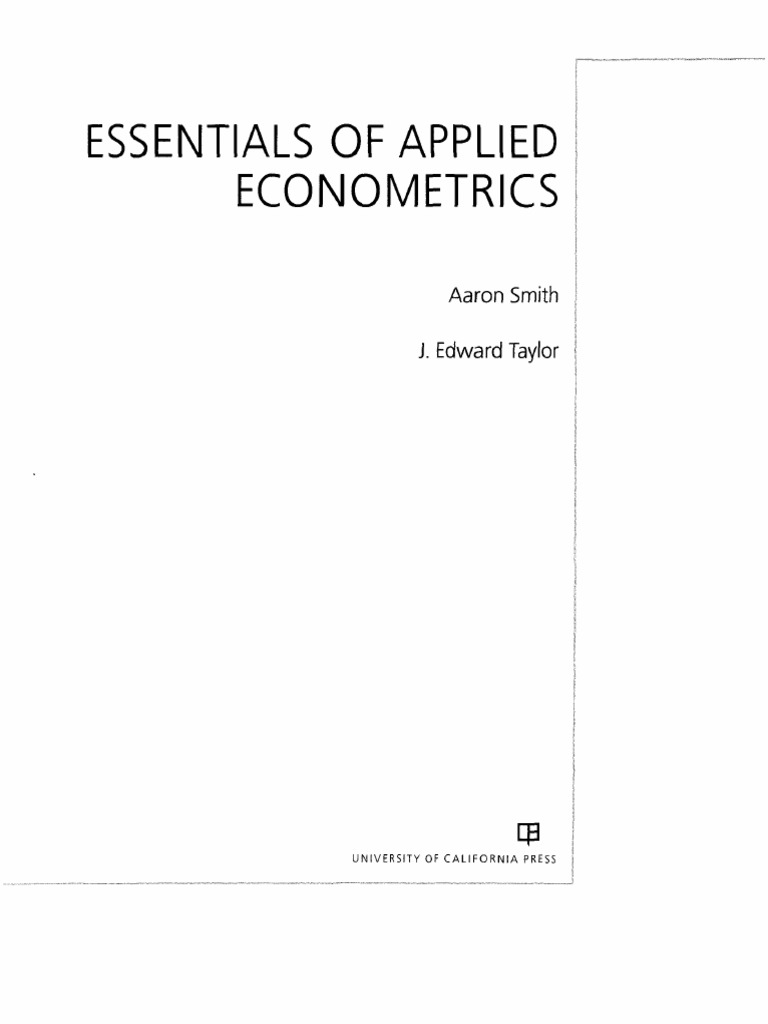 Essentials of Applied Econometrics | PDF | Teaching Methods & Materials ...