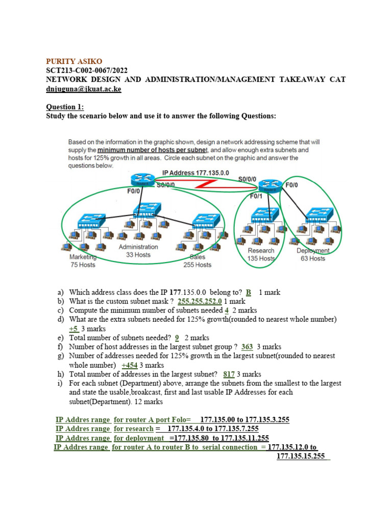 Cat 1 Networks Administration | PDF | Computer Network | Ip Address