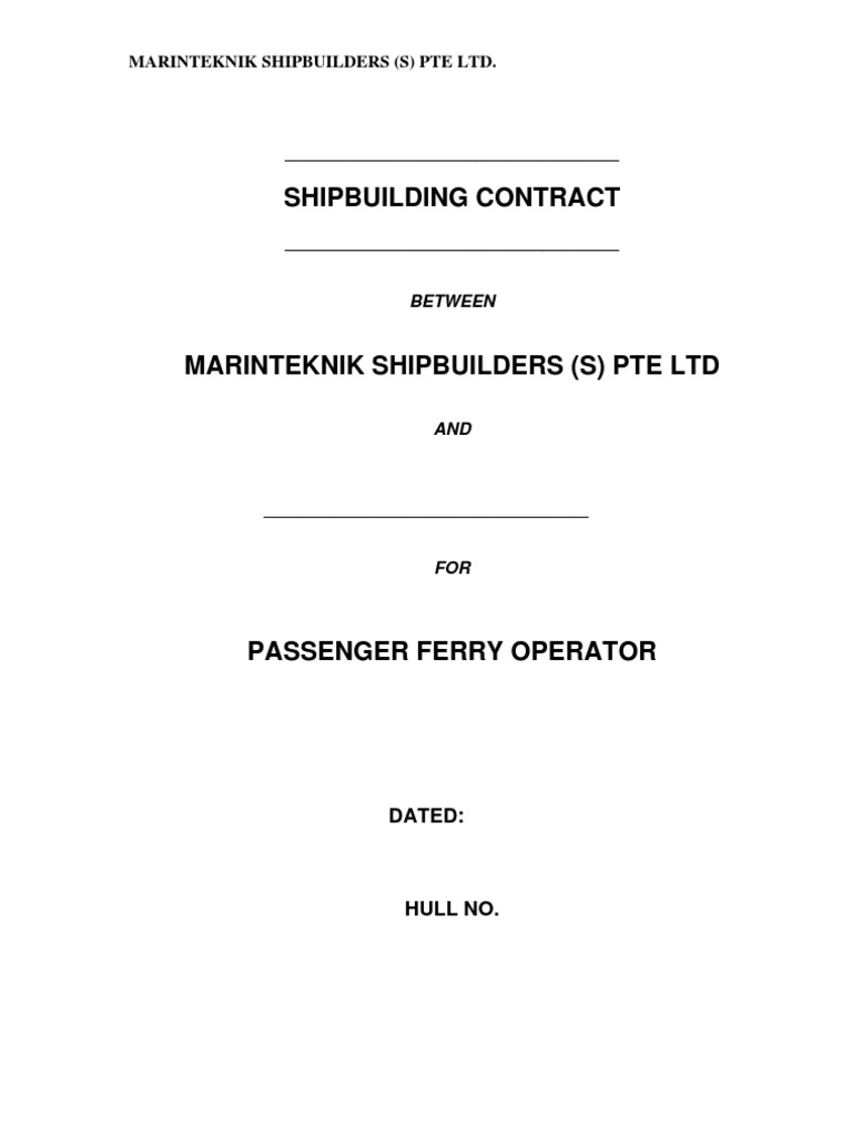 Shipbuilding Contract - Standard | PDF | Contractual Term | Indemnity