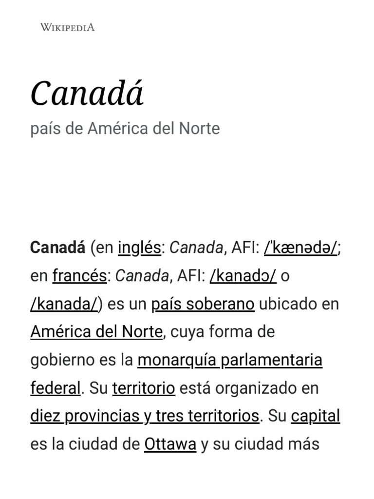 Canadá - Wikipedia, La Enciclopedia Libre | PDF | Canadá | Nueva Francia