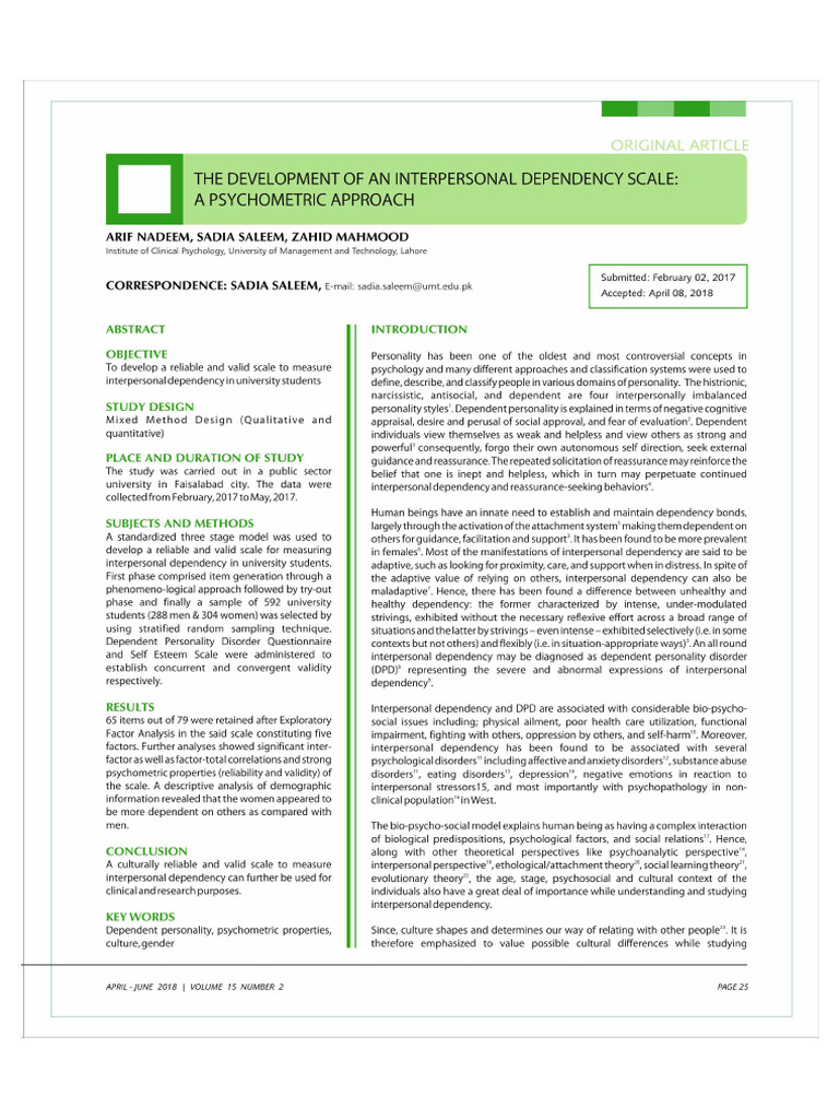 15337160999899-The Development of An Interpersonal Dependency Scale-A ...