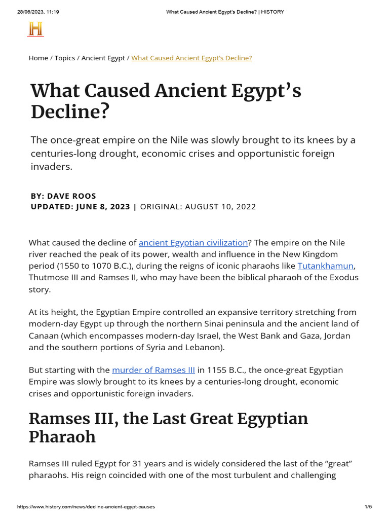What Caused Ancient Egypt's Decline - HISTORY | PDF
