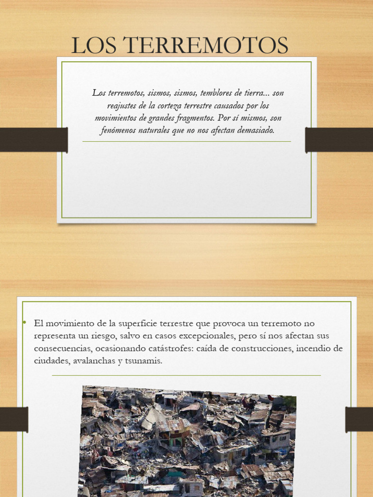 Presentacion de Los Terremotos | PDF | Temblores | Estructura de la tierra