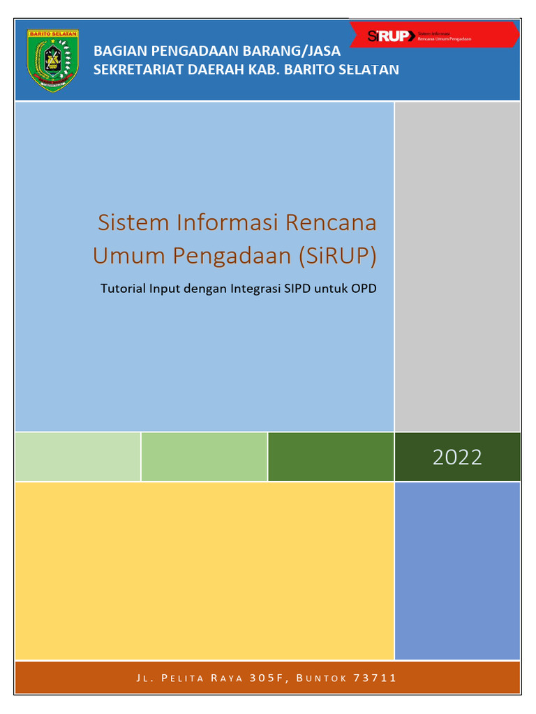 Tutorial Input SiRUP 2022 Integrasi SIPD Fix | PDF