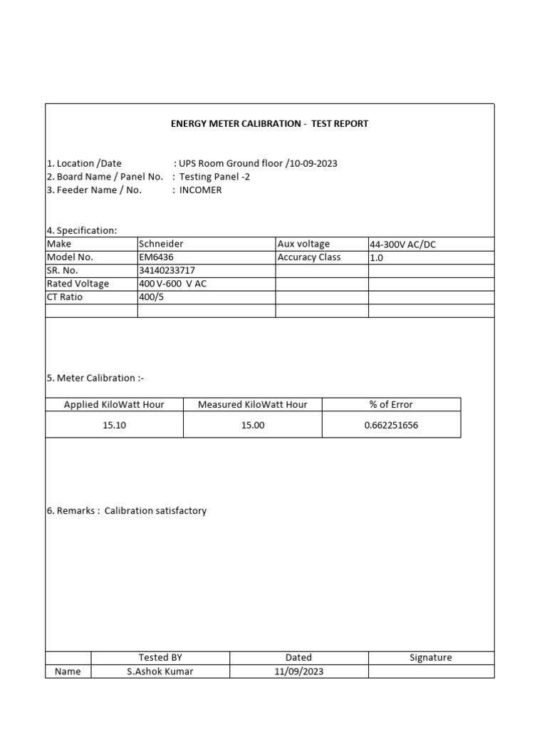 Energy Meter | PDF | Voltage | Calibration