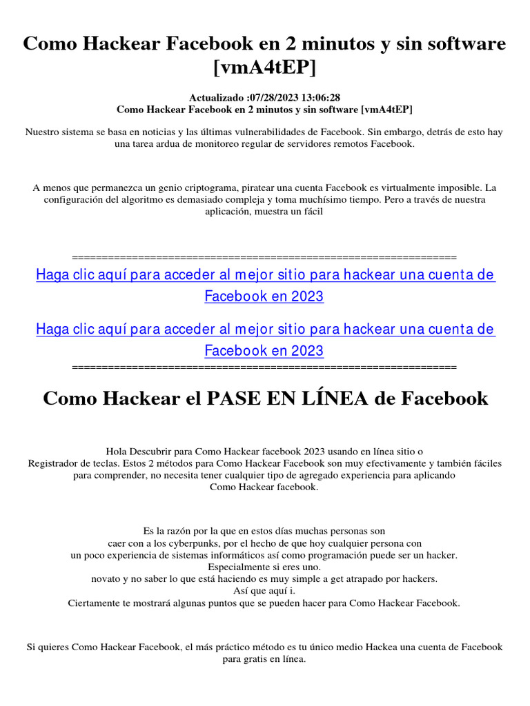 Como Hackear Facebook Facilmente Gratis A3a43bhf4e | PDF | Facebook ...