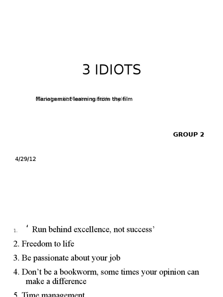 3 Idiots: Click To Edit Master Subtitle Style | PDF