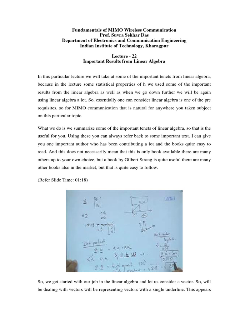 Lec 22 | PDF | Eigenvalues And Eigenvectors | Matrix (Mathematics)