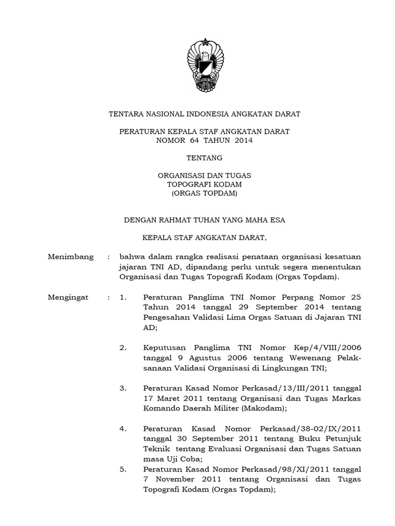 Peraturan Orgas Topdam 2014 | PDF