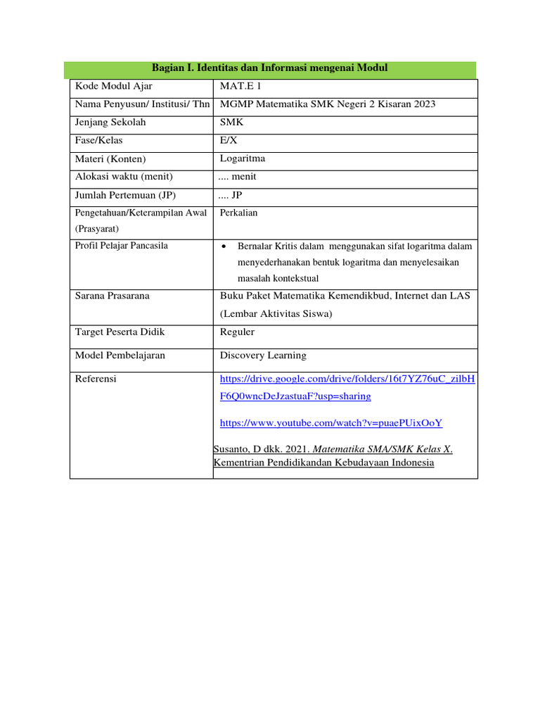 9a Modul Logaritma | PDF