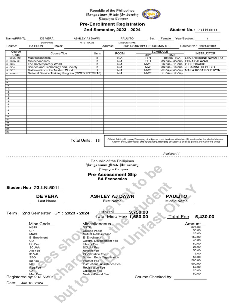 Fees Shown Are Not To Be Charged To The Student But To CHED-Unifast ...