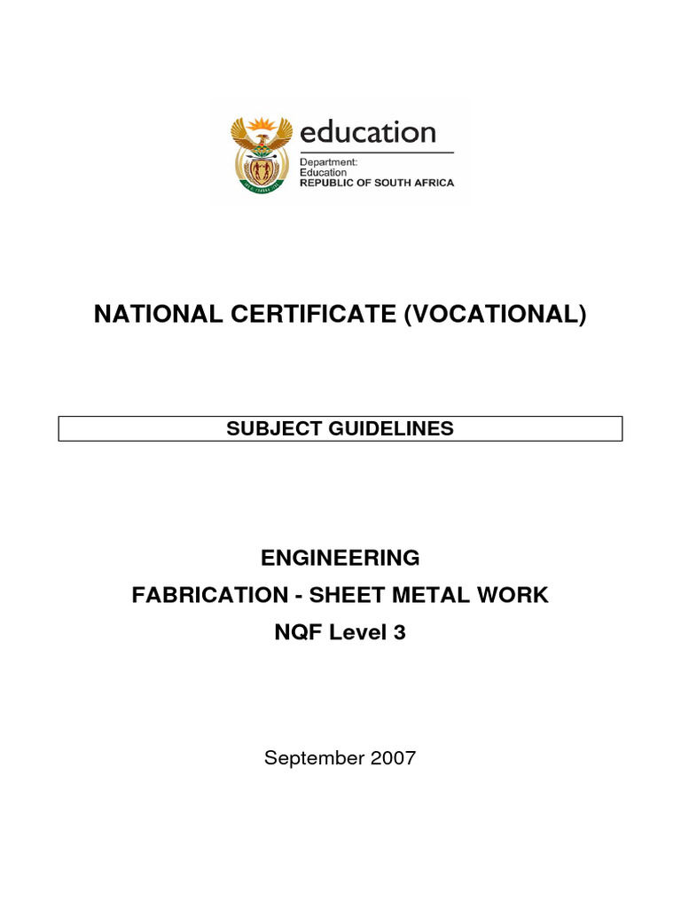 Engineering Fabrication - Sheet Metal Worker | PDF