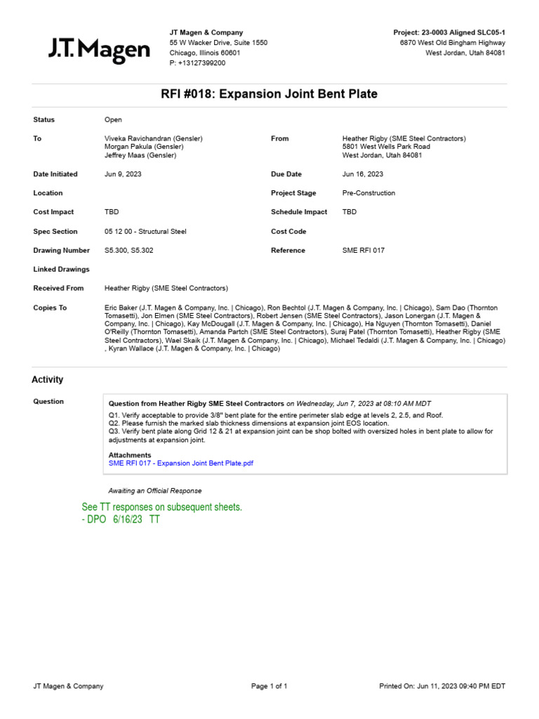 018 - Expansion Joint Bent Plate - TT | PDF
