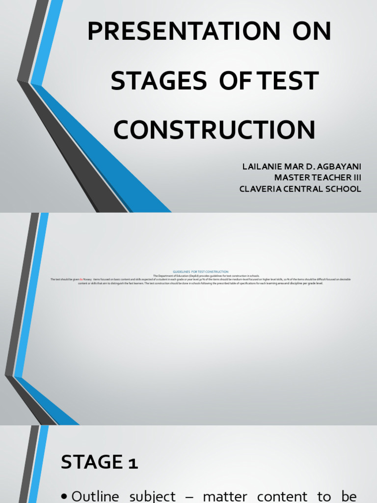 Test Construction for Educators | PDF | Validity (Statistics) | Learning