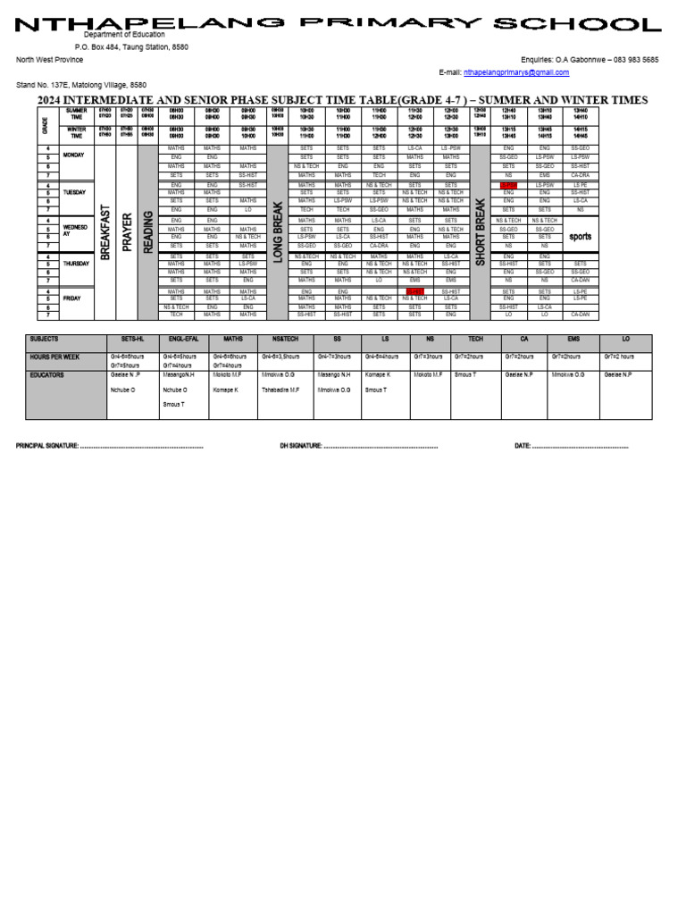 2024 Composite Time Table | PDF