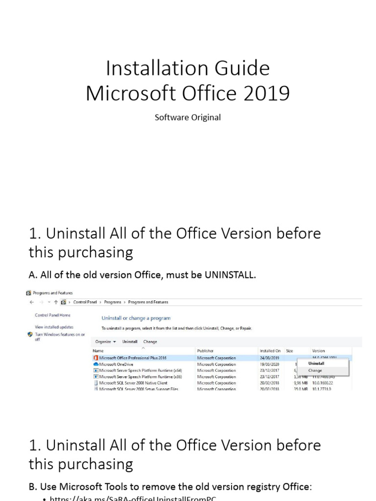 Installation Guide Office 2019O | Download Free PDF | Microsoft Office ...