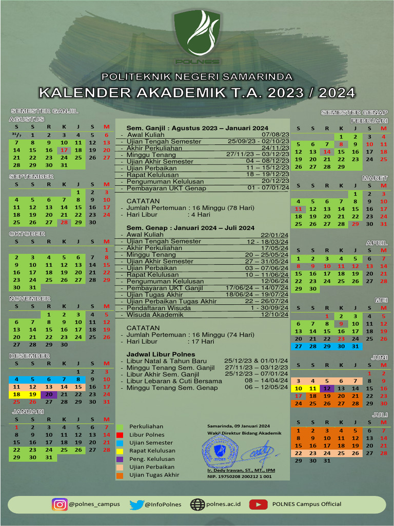 Kalender Akademik 2023 - 2024 Polnes | PDF