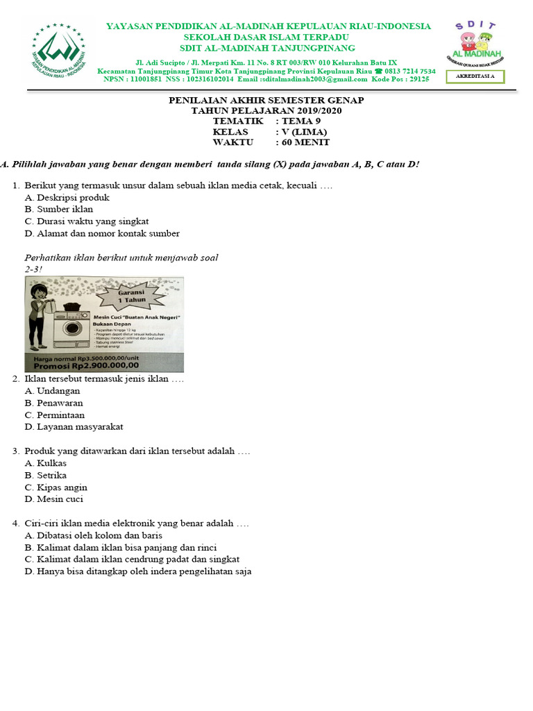 Soal Pas Tema 9 Edit Fix | PDF