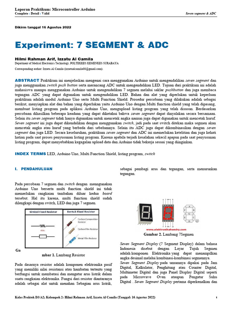 Adc & 7 Segment | PDF | Komputer