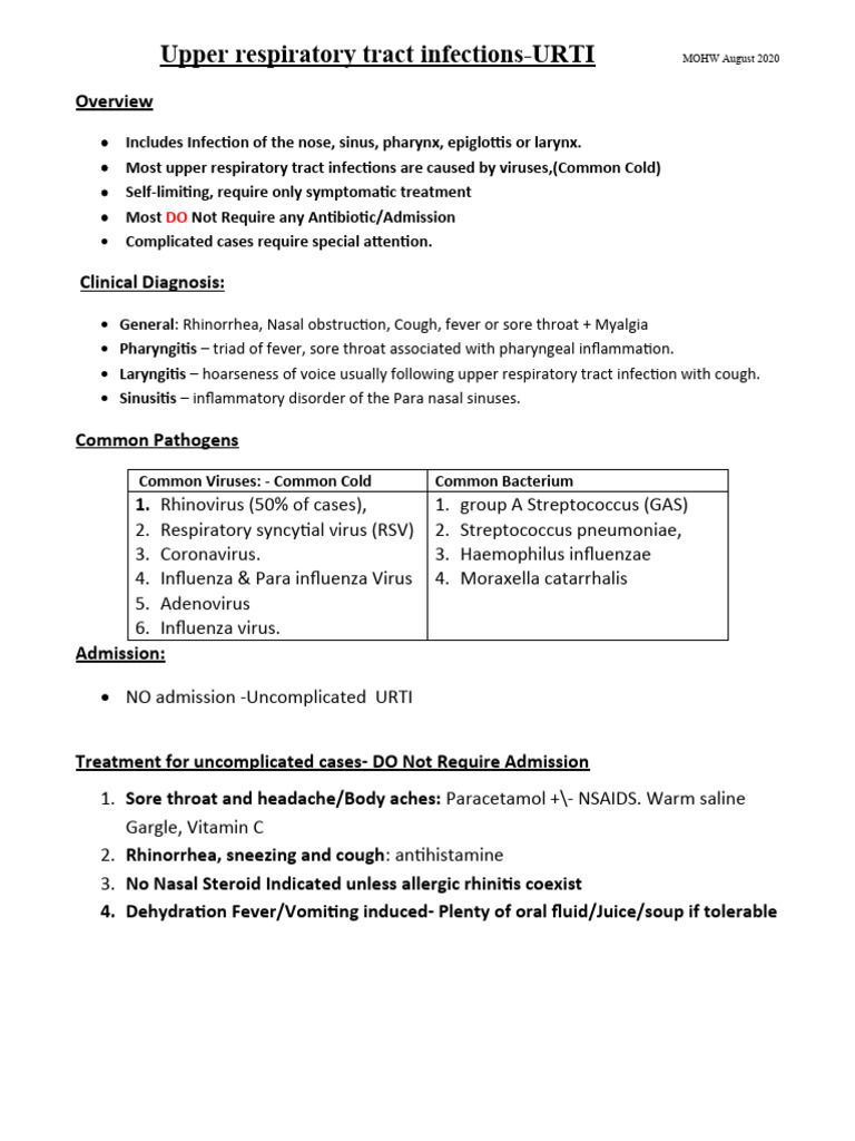 13 Approach To Upper Respiratory Tract Infections Pdf Public Health