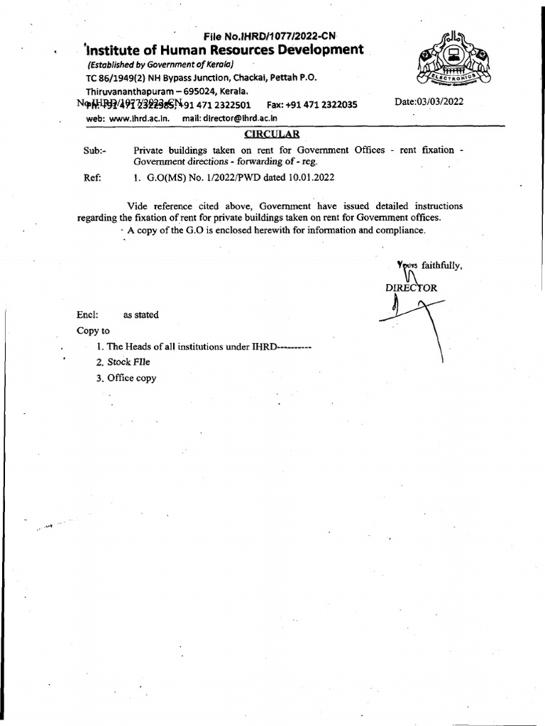 Institute of Human Resources Development: File No - lHRD/1077/2022-CN ...