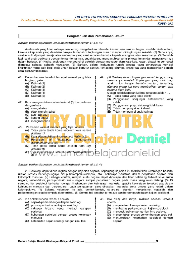 Soal TPS PPU 6 | PDF