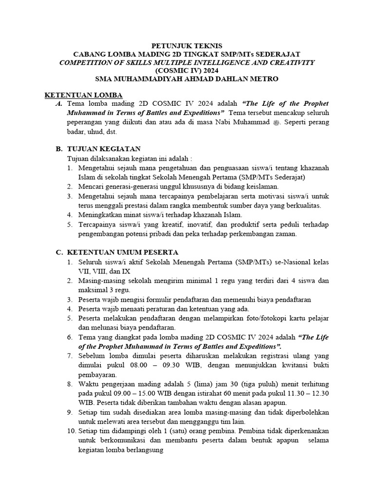 D. Juknis - MADING 2D | PDF