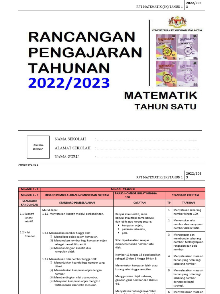 T1 MT RPT SK 2022-2023 | PDF